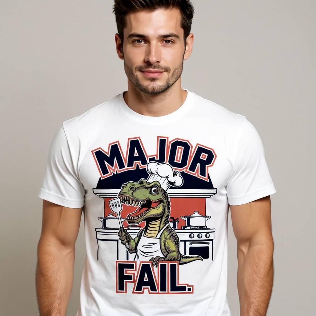 T-rex Chef Major Fail Funny Dinosaur Kitchen Tee - Etsy