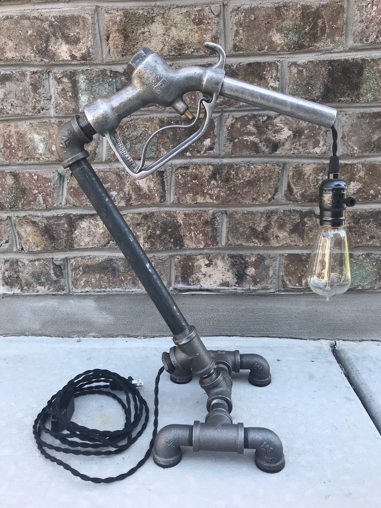 Re-purposed Vintage Gas Nozzle Pipe Lamp. - Etsy