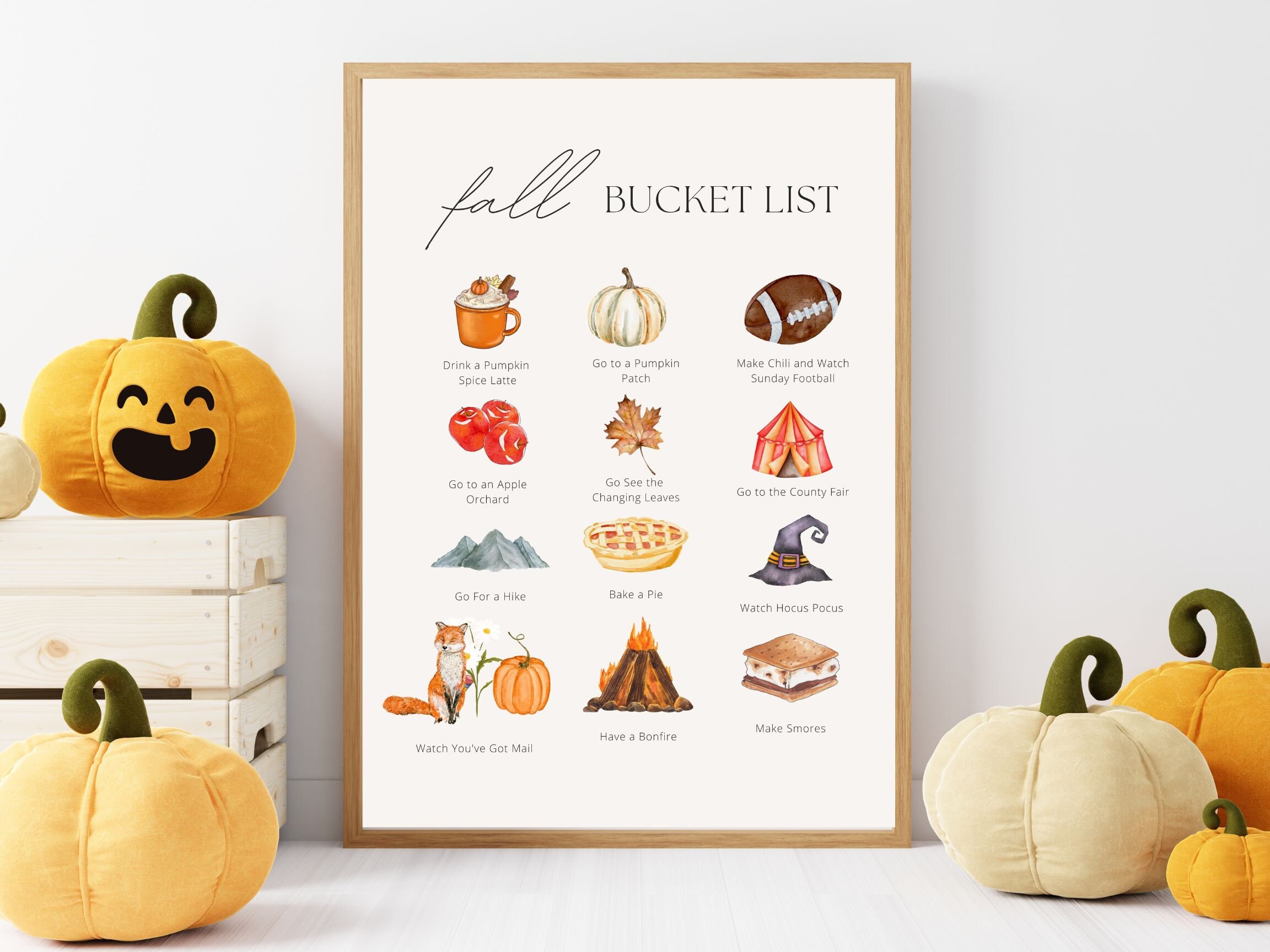 Fall Bucket List Printable Artwork Digital Download - Etsy
