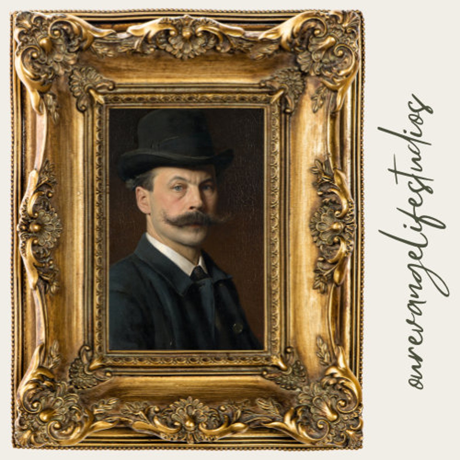 Distinguished Man in a Top Hat Portrait Moody Maximalism Dark Academia ...
