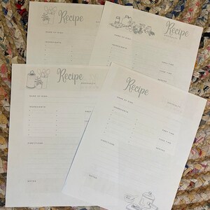 Boho Recipe Sheets - Set of 7 | Create Your Own Recipe Binder - Etsy