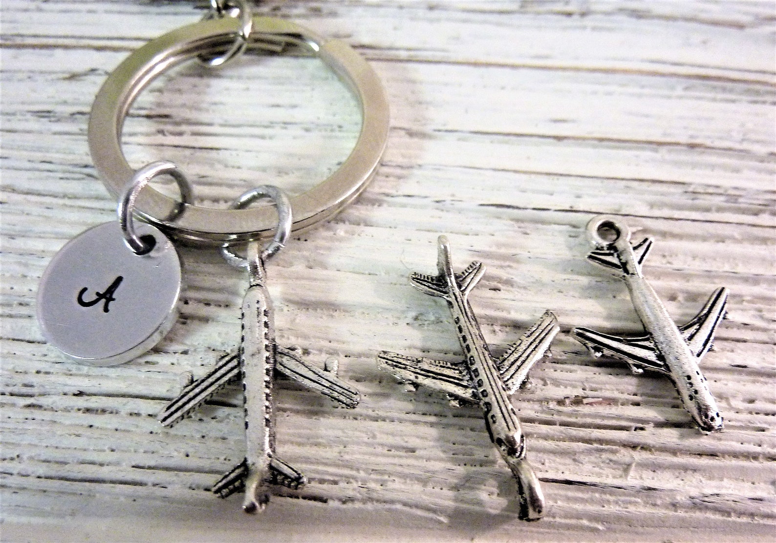 Flight Key ring Boeing Gift Silver airplane charm Keychain | Etsy