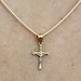 14k Dainty Two Tone Crucifix Pendant. Small Cute Crucifix. Baptism Gift ...