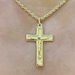 14k Italian Gold Mens Crucifix Cross Pendant. 14k Gold Mens Cross. 2 ...