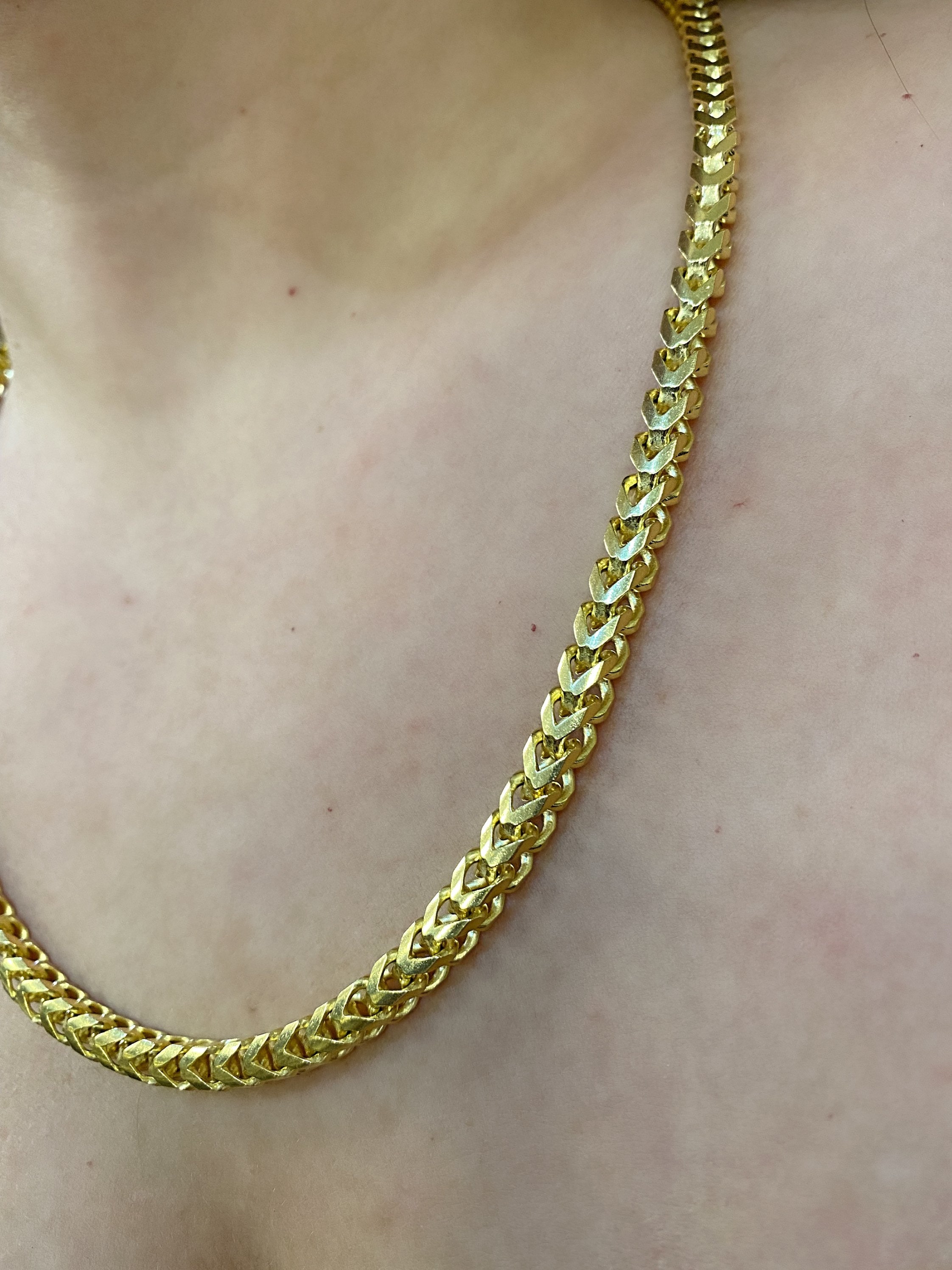 14k Franco Chain. Solid Gold Heavy Squared Franco Chain. 6mm - Etsy