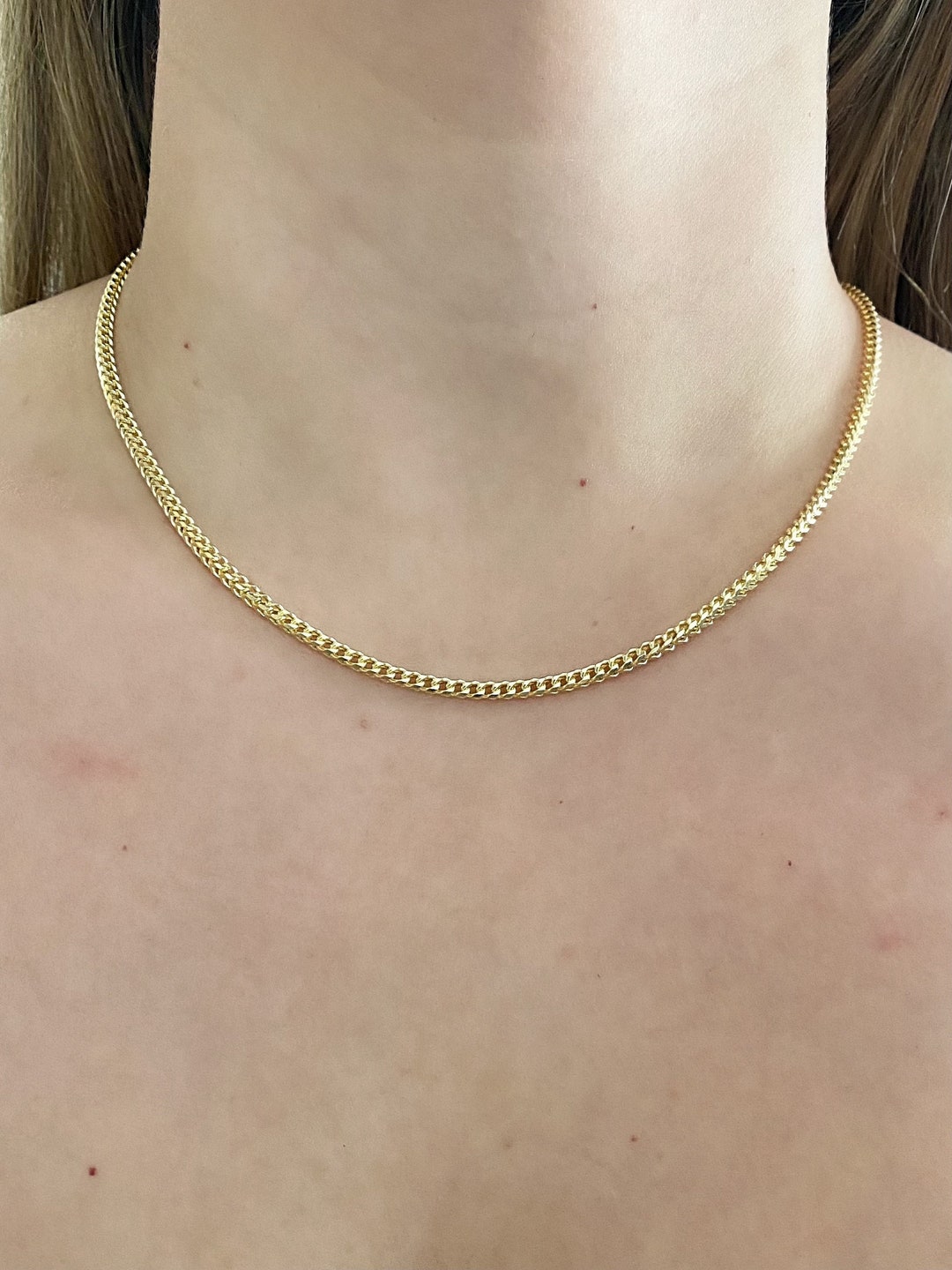 14k Franco Chain. Solid Gold Franco Chain. 2.5mm Franco. Unisex Chain ...