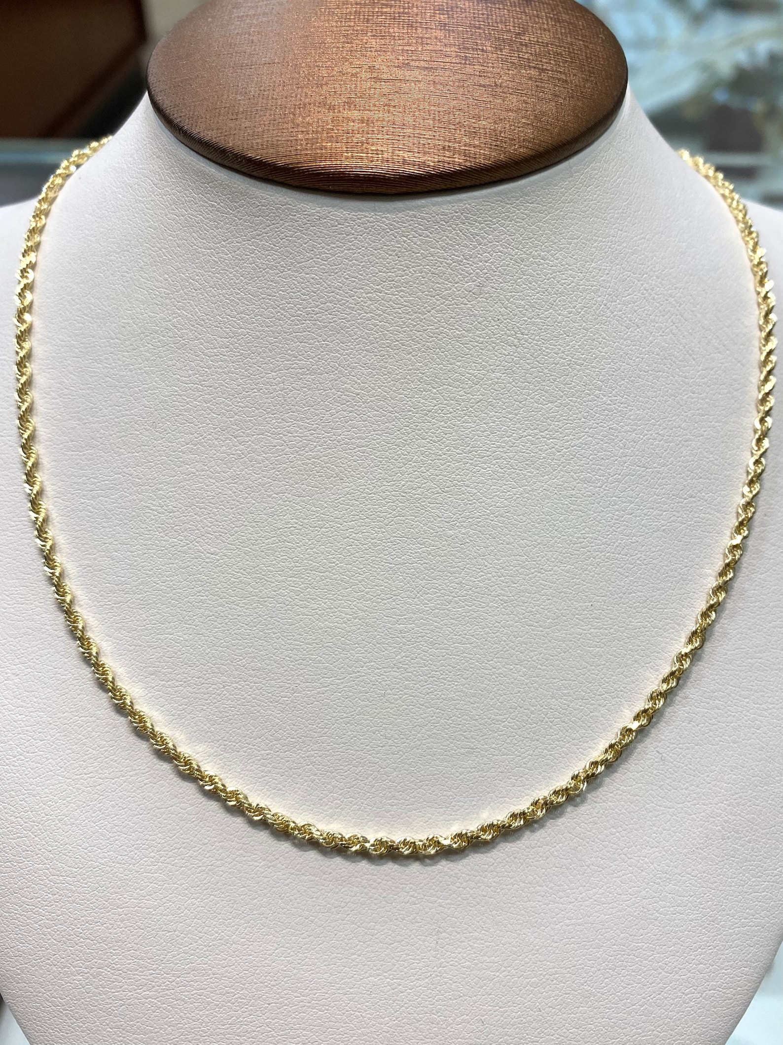 14k 2mm Rope Chain. 14k Solid Yellow Gold Rope Chain. 16-24 Inch Rope ...