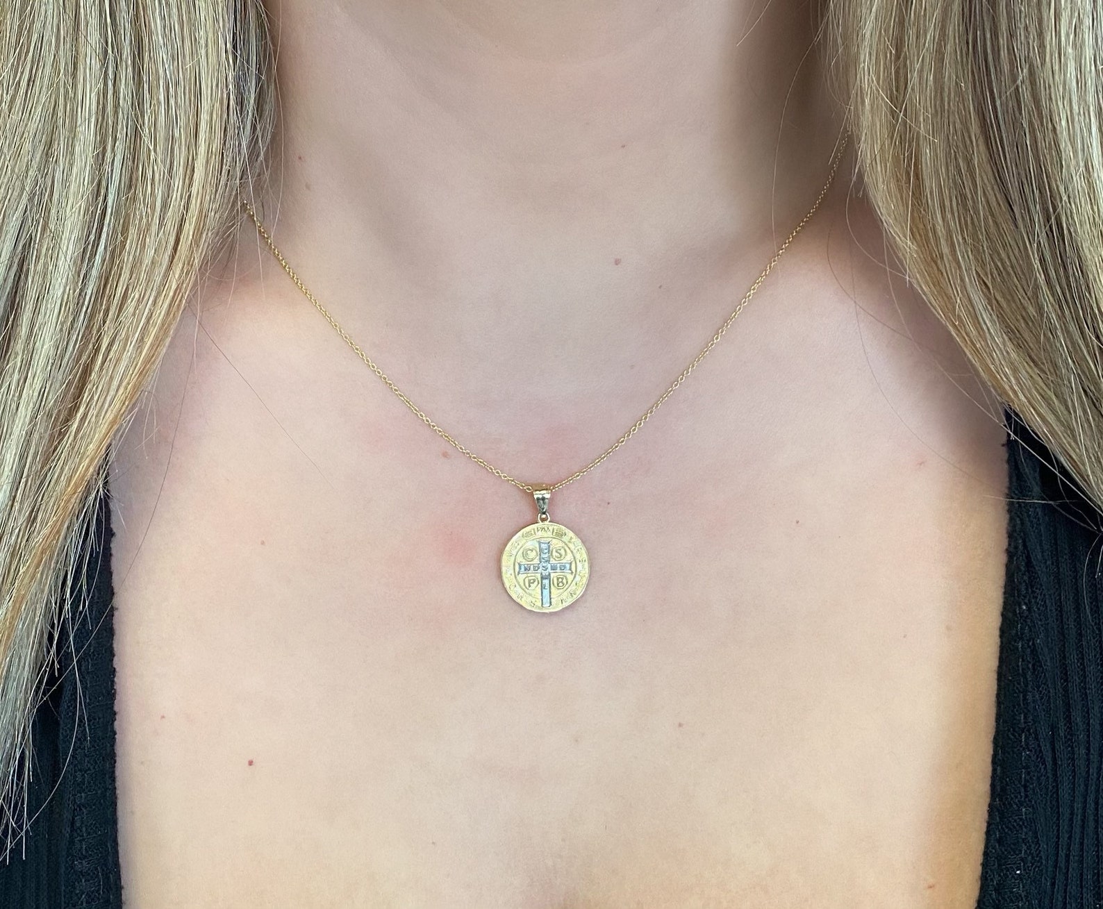 14k Solid Gold Saint Benedict Medallion. CSSML Cross Gold - Etsy