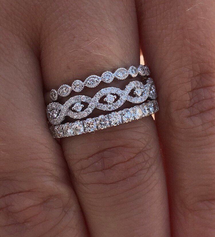 Infinity Stackable Diamond Band. Wedding Band. Anniversary | Etsy
