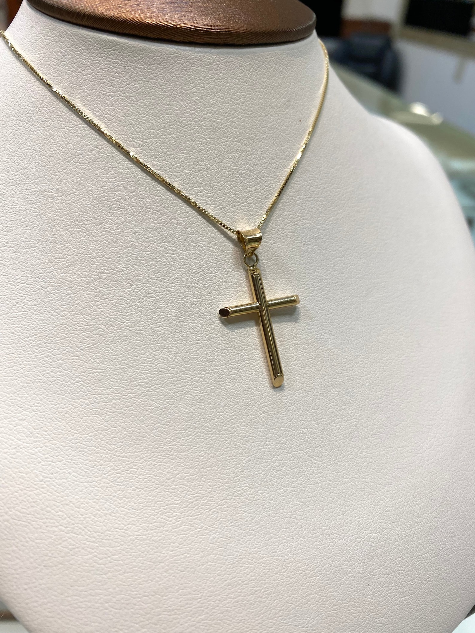14k Gold Cross Pendant. 1 Inch Gold Cross Necklace. Layering - Etsy