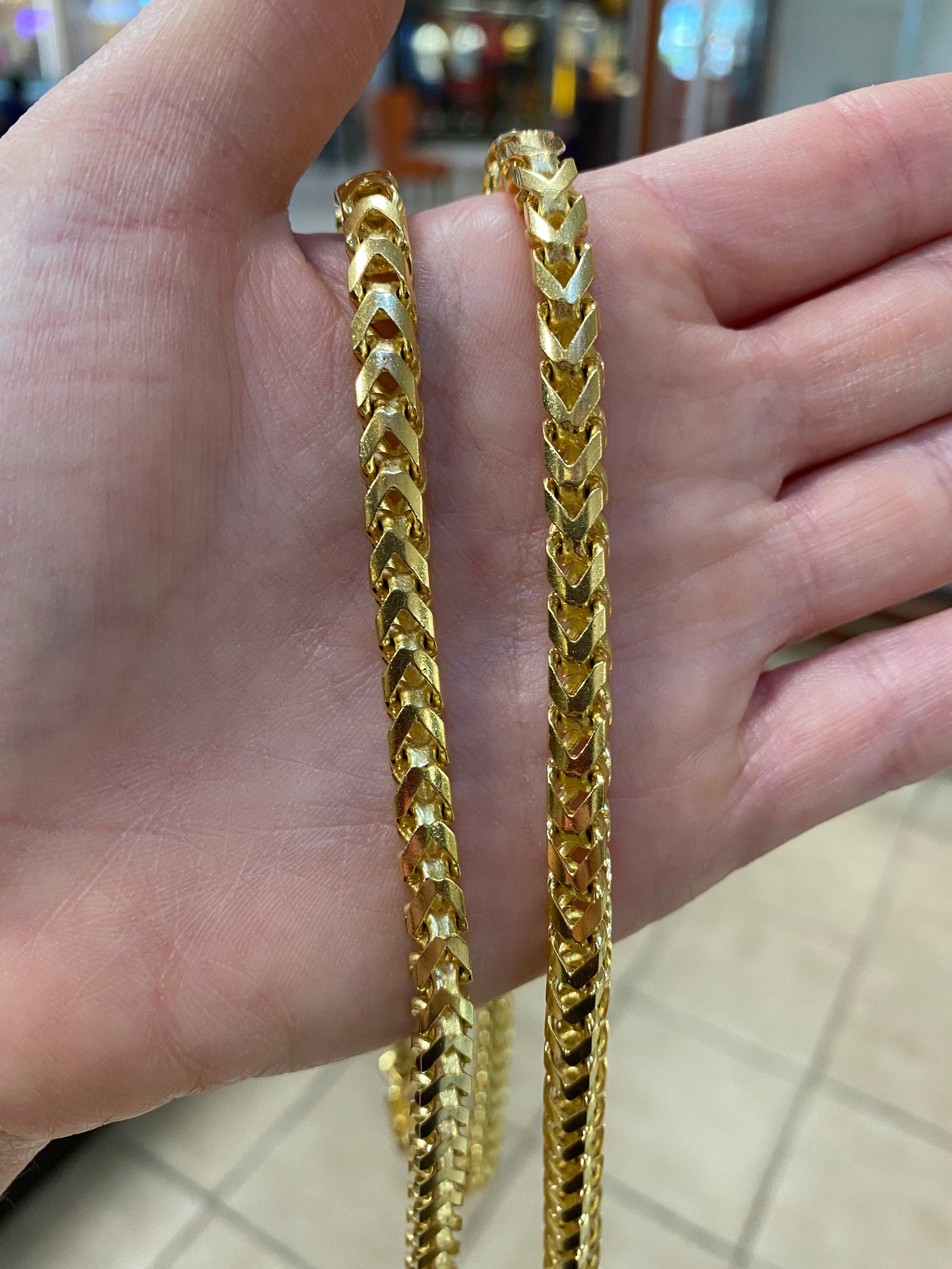 14k Franco Chain. Solid Gold Heavy Squared Franco Chain. 6mm - Etsy