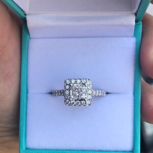 Princess Cut Halo Diamond Ring. Princess Cut Engagement Ring ...