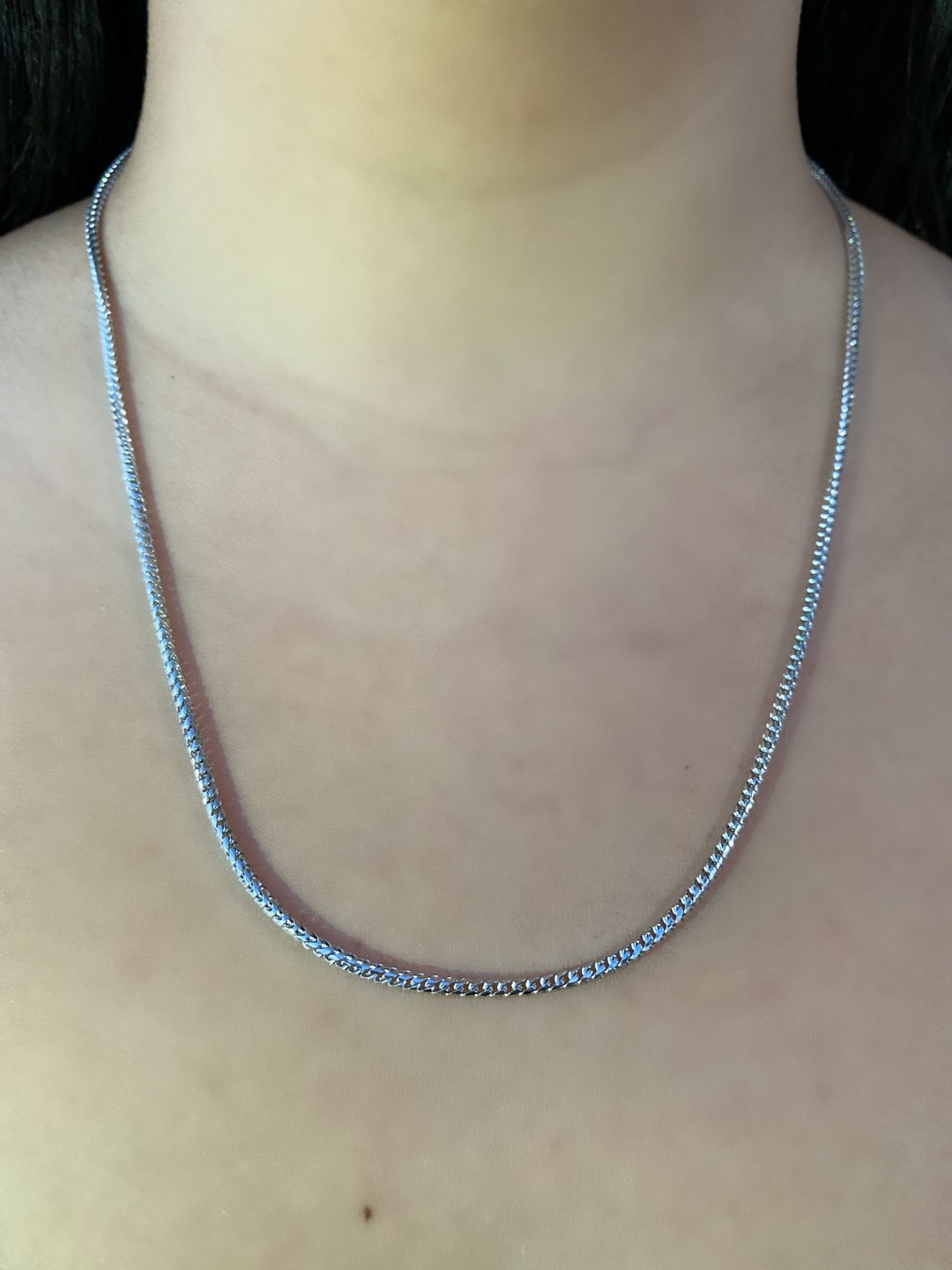 14k Franco Chain. Solid White Gold Franco Chain. High Polished Franco ...