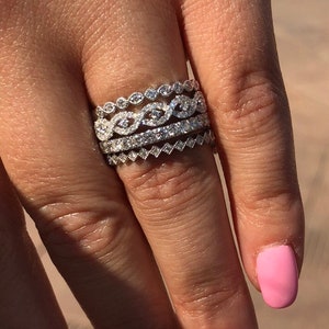 Infinity Stackable Diamond Band. Wedding Band. Anniversary Gift. - Etsy