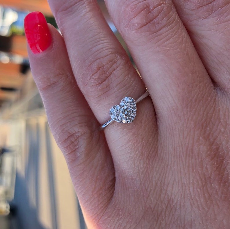 Diamond Heart Shape Engagement Ring. Diamond Heart Shape Promise Ring ...
