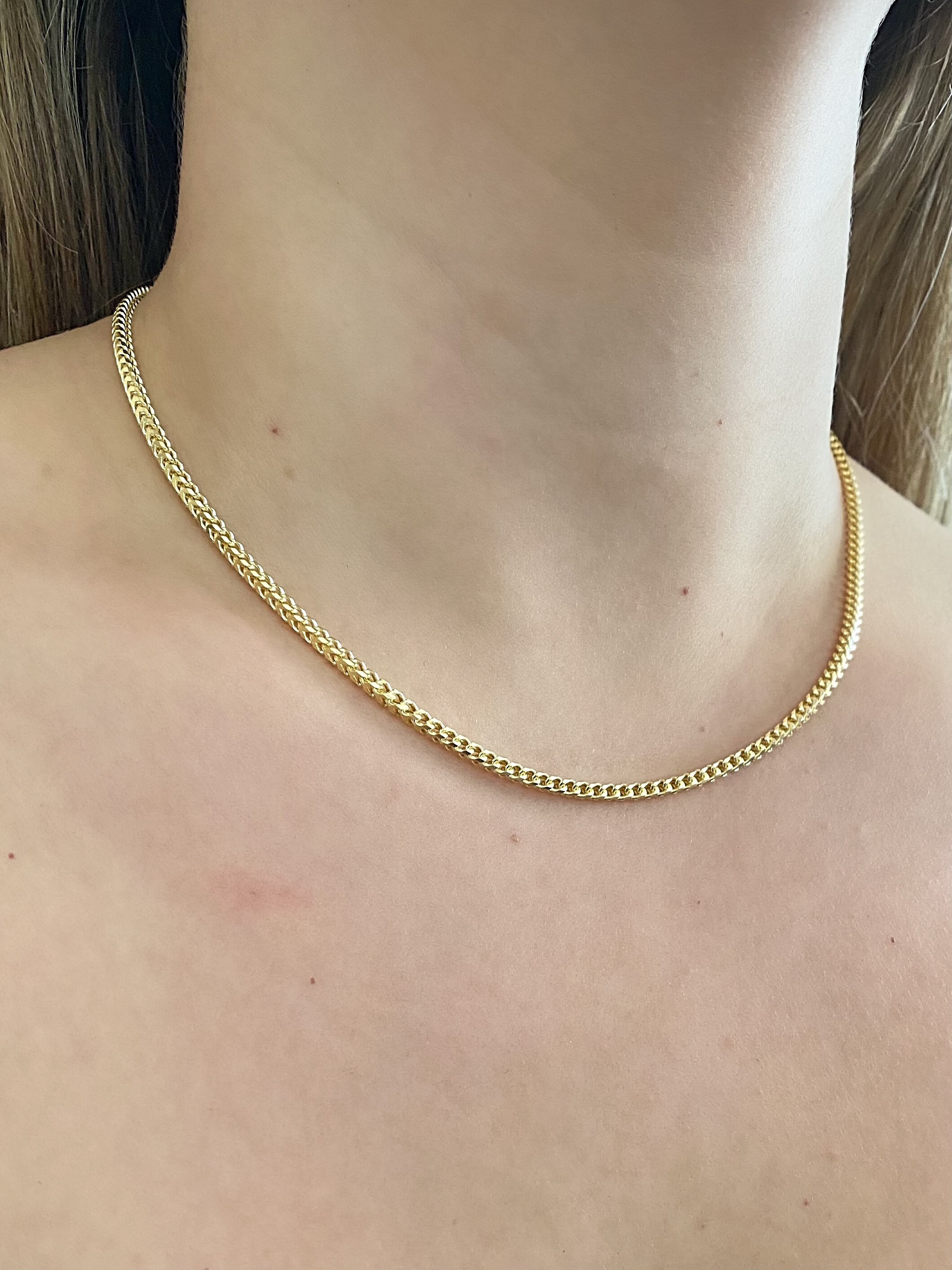 14k Franco Chain. Solid Gold Franco Chain. 2.5mm Franco. - Etsy