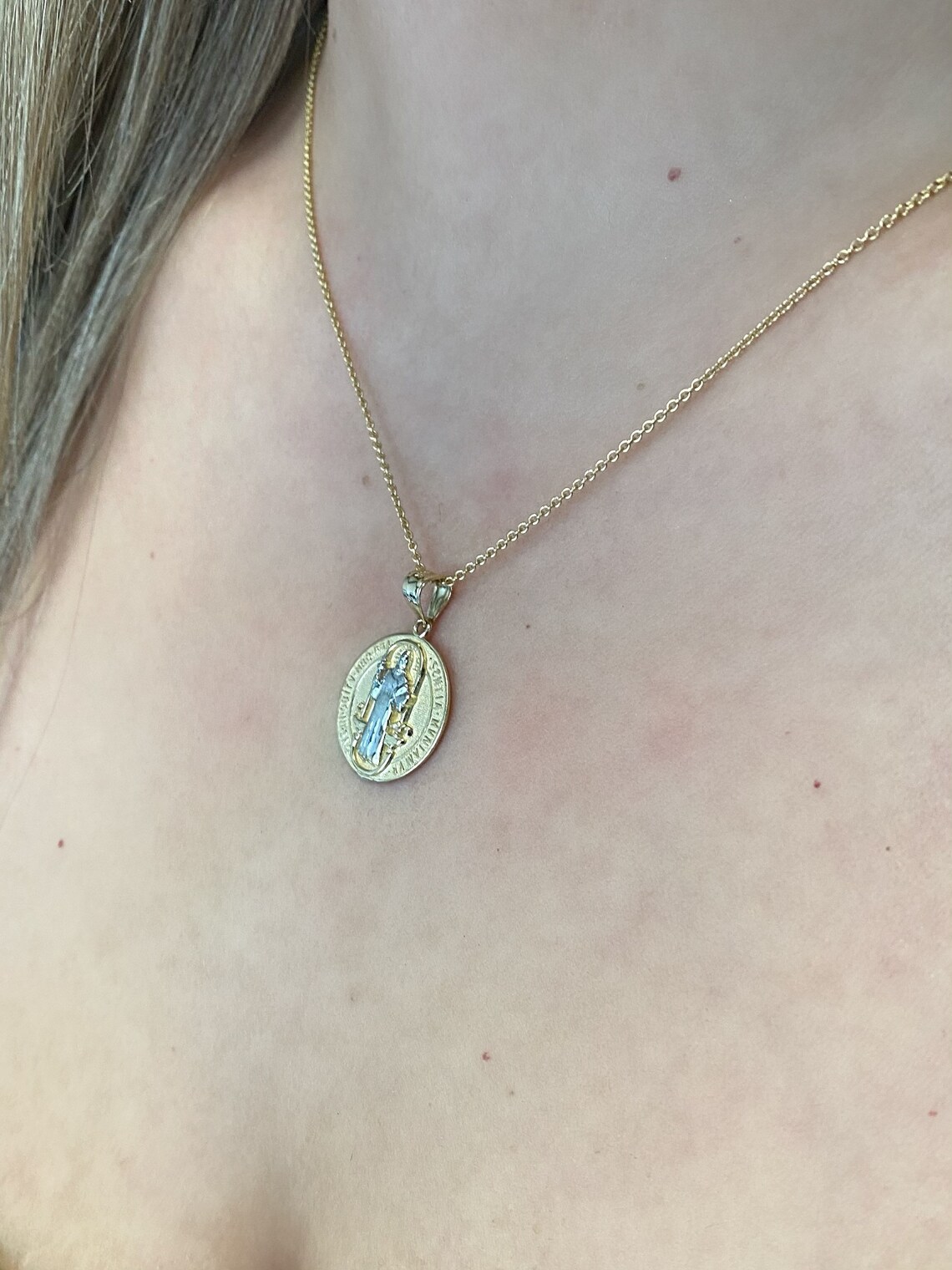 14k Solid Gold Saint Benedict Medallion. CSSML Cross Gold - Etsy