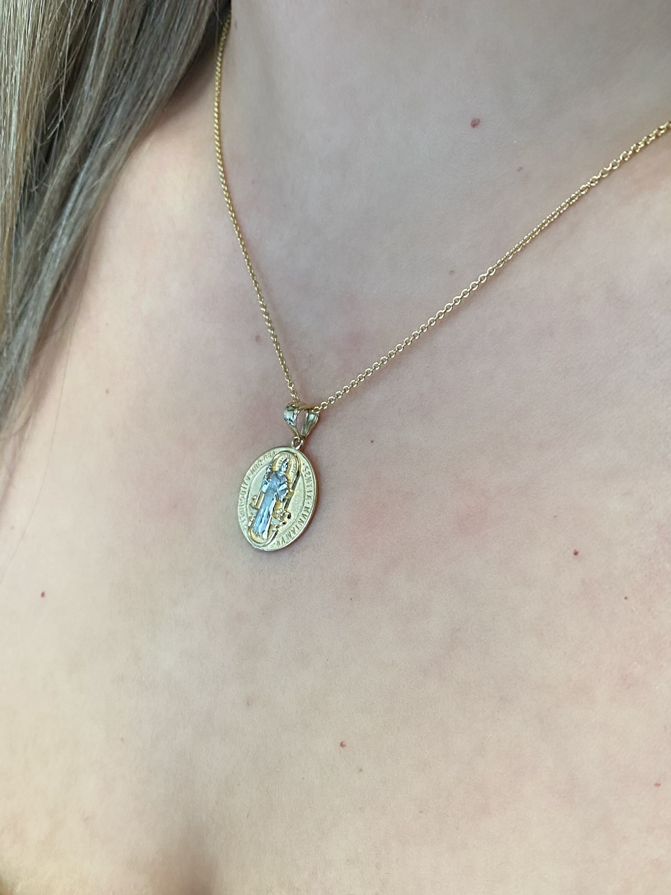 14k solid gold Saint Benedict Medallion. CSSML Cross gold | Etsy