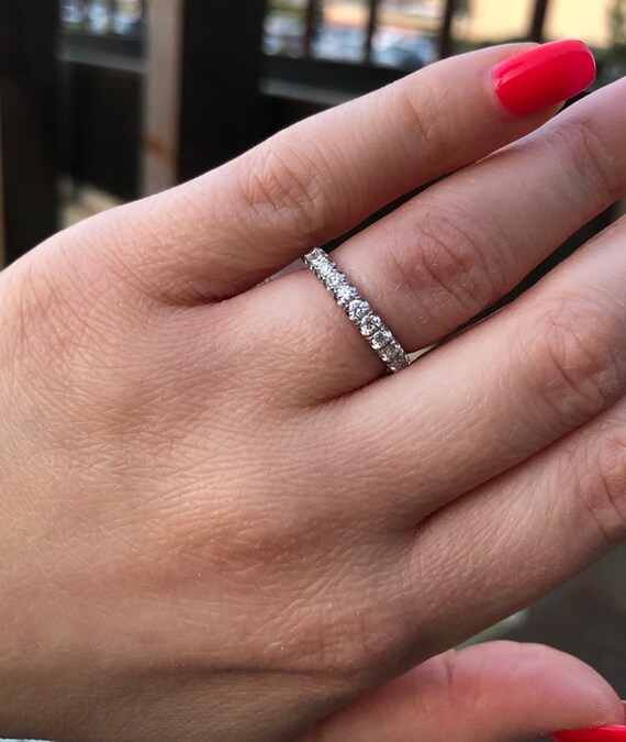 Brilliant round diamond eternity ring. Wedding band. Stackable rings. Etsy