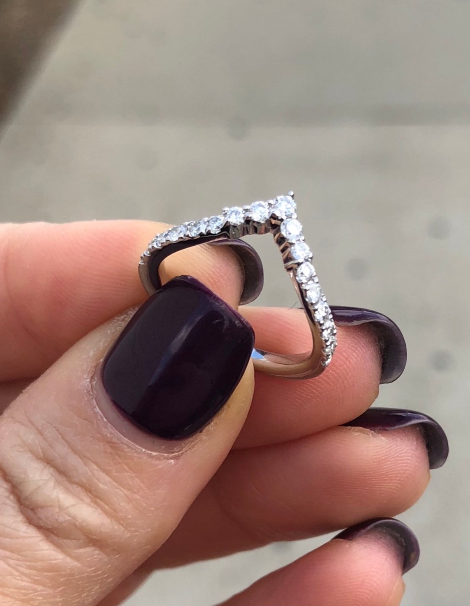 Classic V Wedding Band. V Diamond Band. Wedding Ring. Stackable Band ...