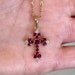 14k Genuine Ruby Cross Pendant. Real Diamond Cut Pigeon Blood Ruby ...