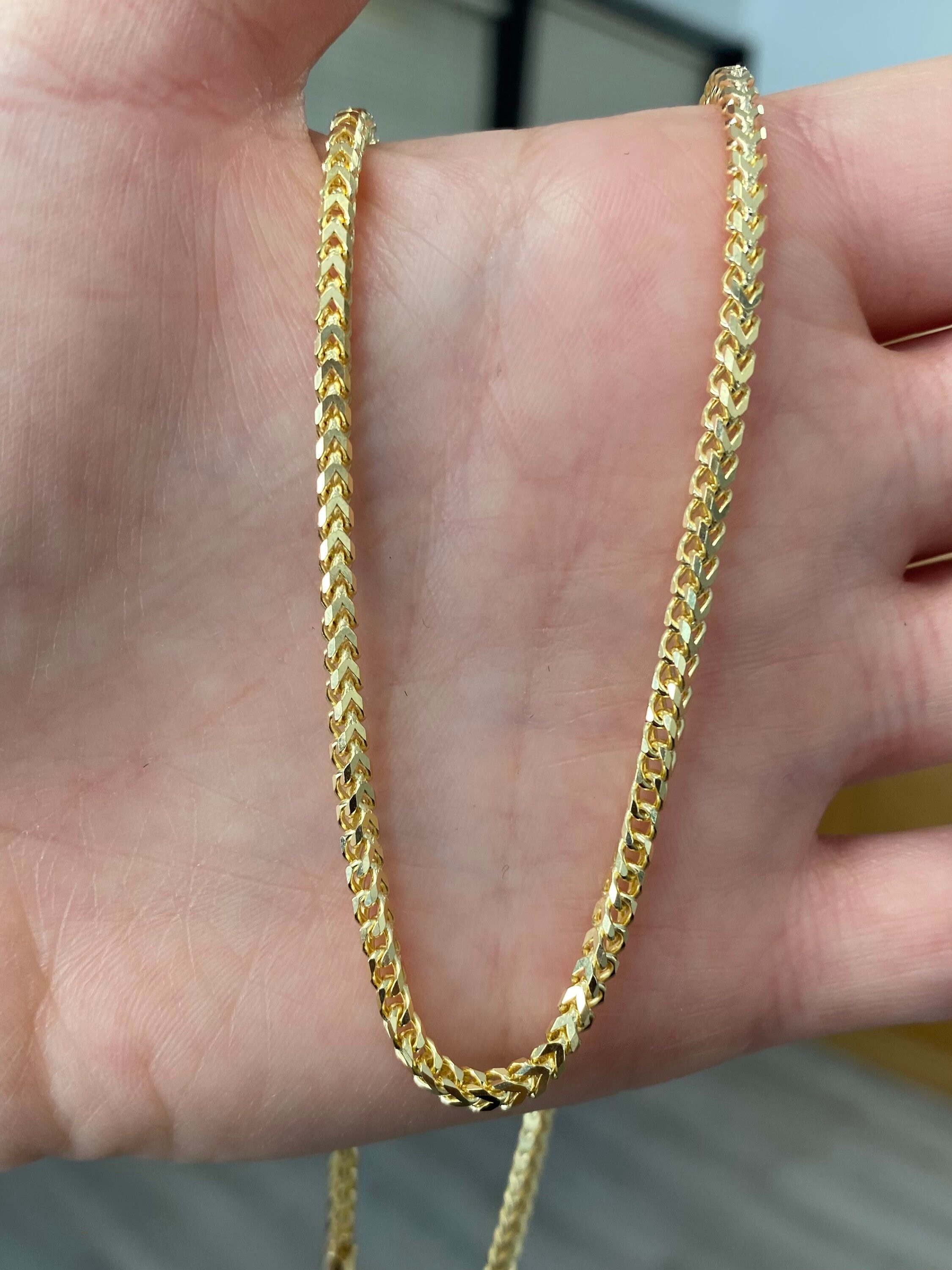 14k Franco Chain. Solid Gold Franco Chain. 2.5mm Franco. - Etsy