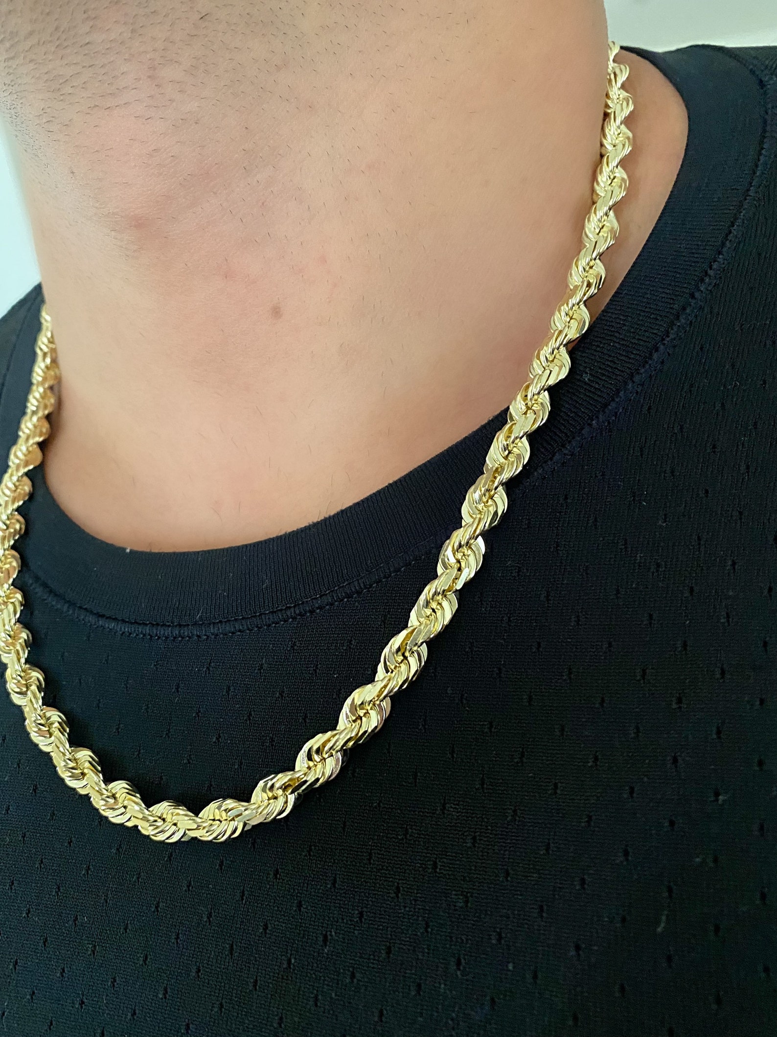 14k 8mm Solid Gold Rope Chain. Thick Heavy Solid Rope Chain. - Etsy