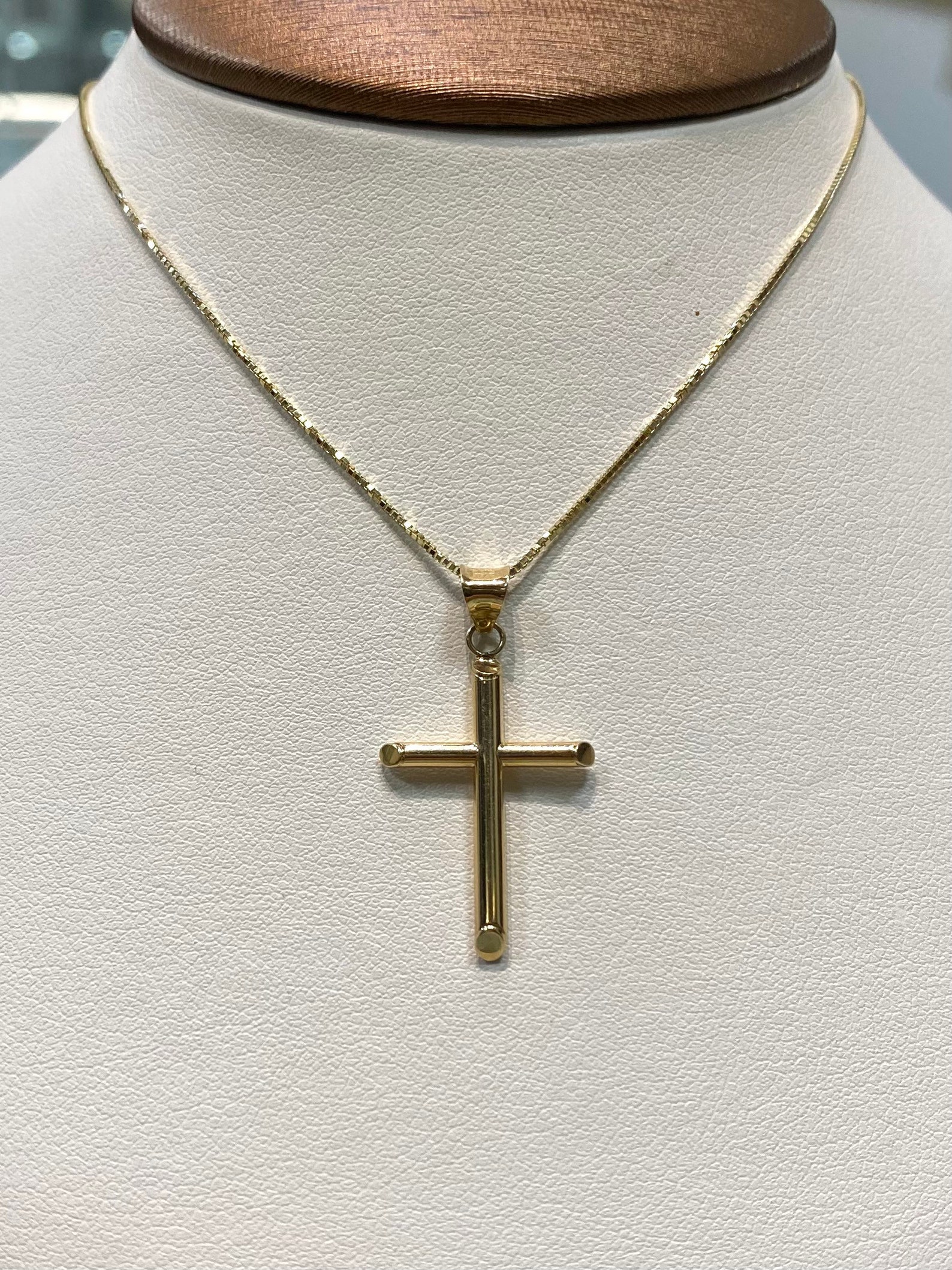 14k Gold Cross Pendant. 1 Inch Gold Cross Necklace. Layering - Etsy