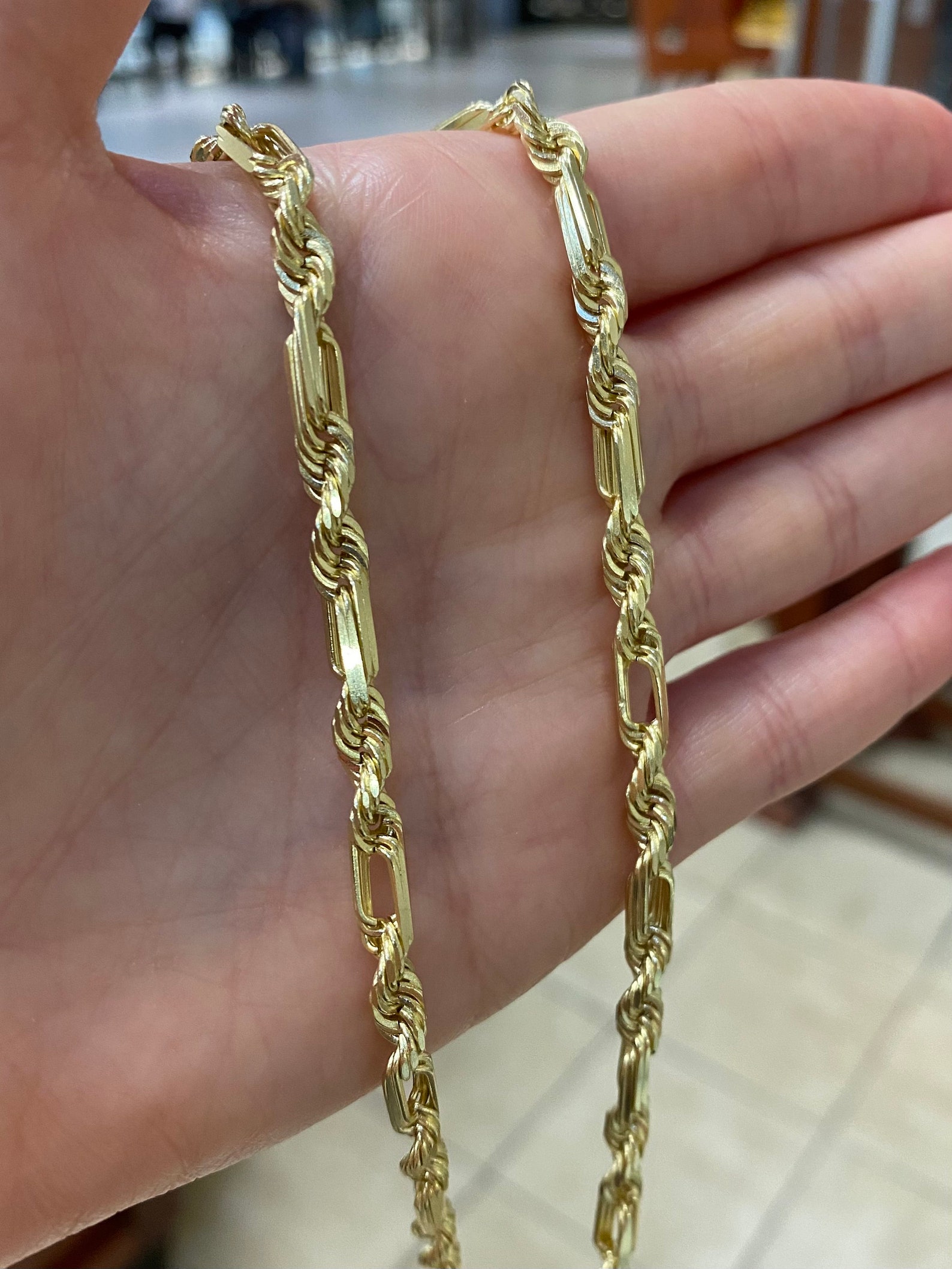 14k Figarope Chain. 4mm Figarope Gold Chain. 24 Inch Chain. - Etsy