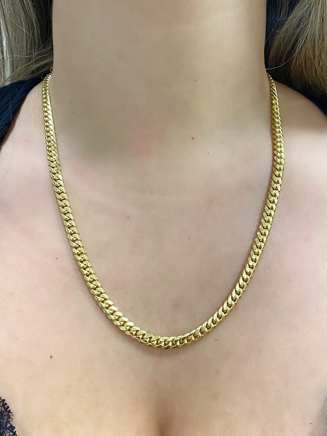 14k Miami Cuban Gold Chain. 6mm Miami Cuban Chain. Solid Gold Mens ...