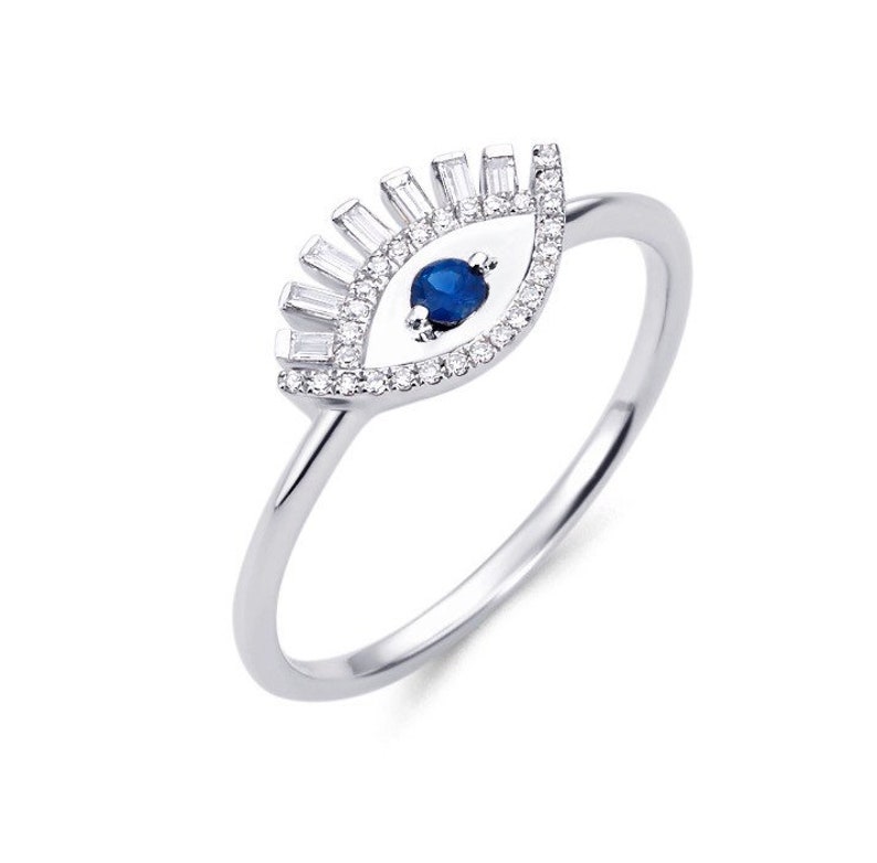 Evil Eye Statement Ring. Evil Eye Stackable Ring. Anniversary - Etsy