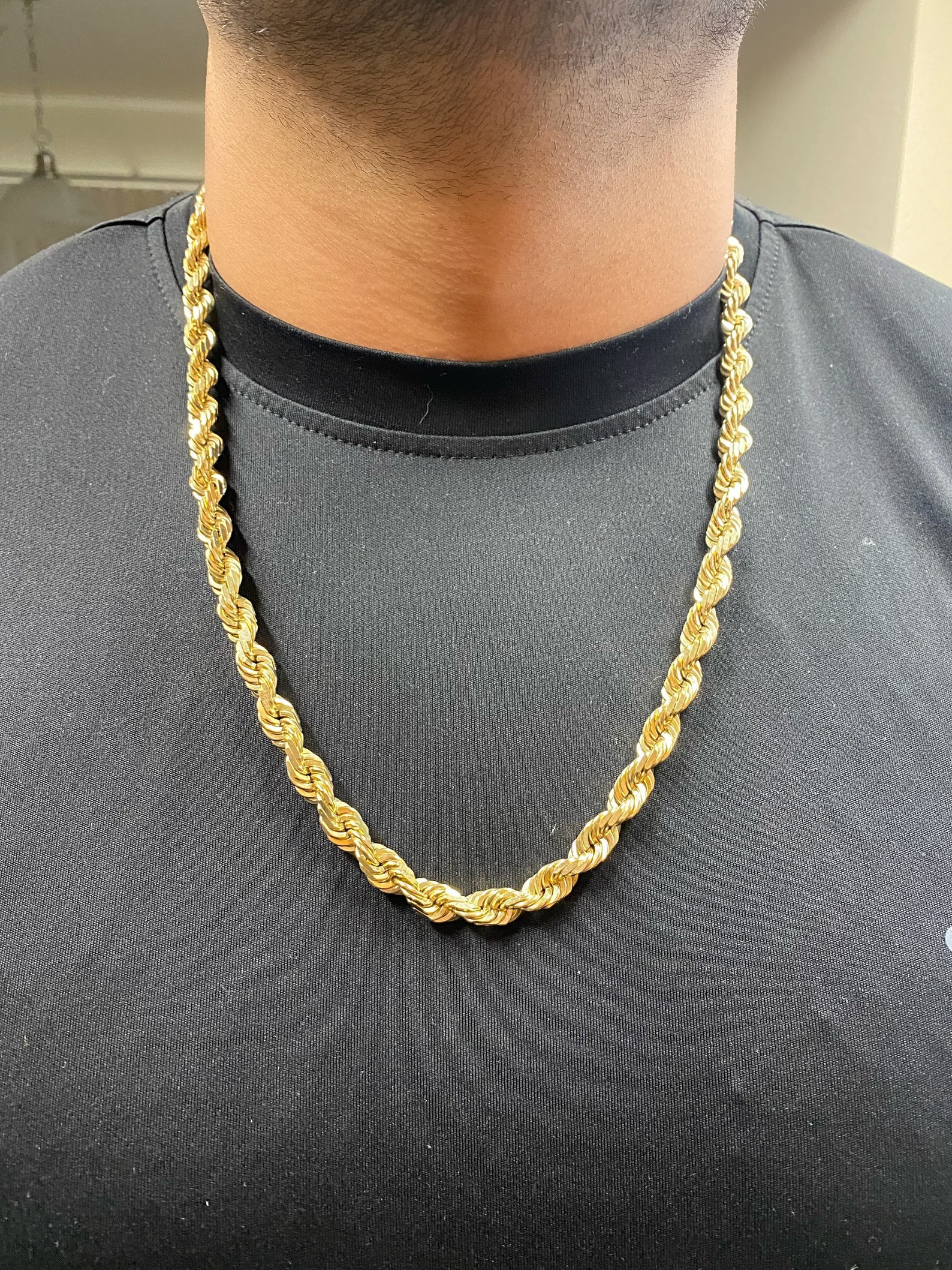 14k 8.5mm Solid Gold Rope Chain. Thick Classic Gold Rope - Etsy