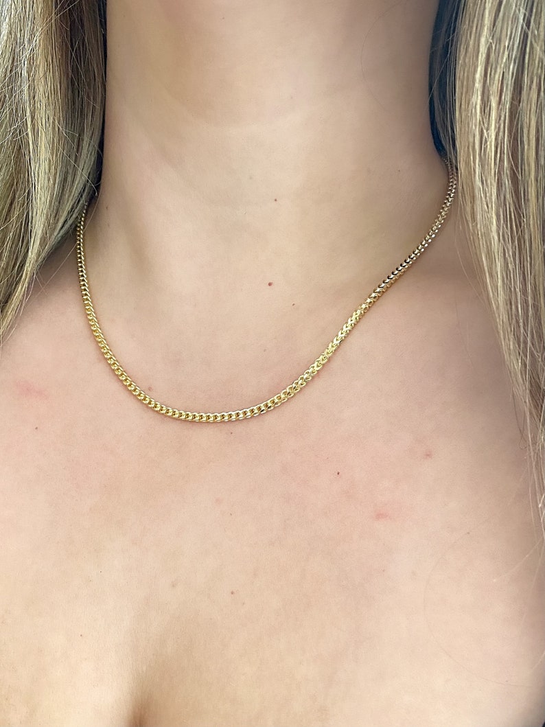 14k Franco Chain. Solid Gold Franco Chain. 2.5mm Franco. - Etsy
