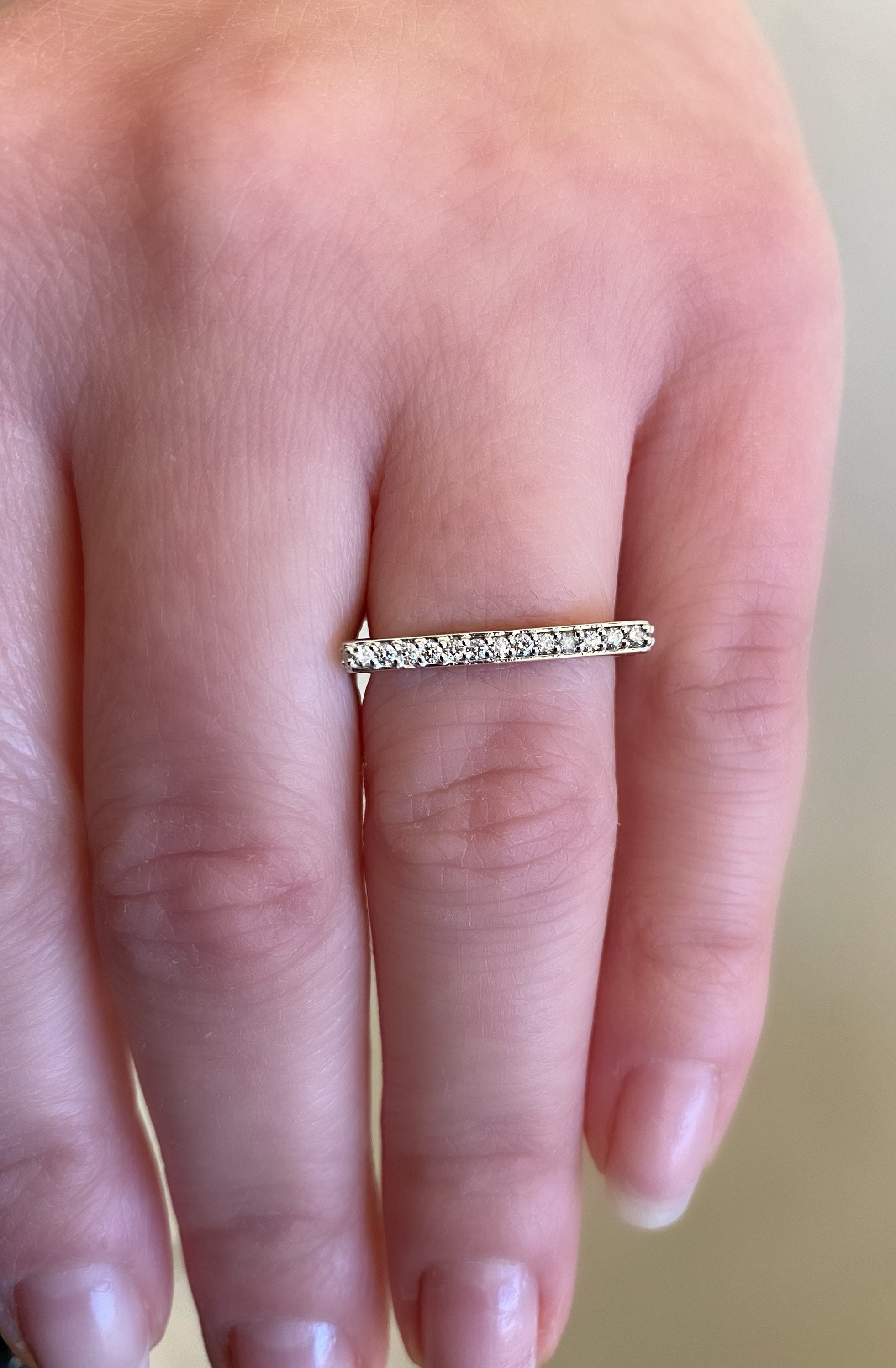 Square Shape Round Diamond Band. Wedding Ring. Stackable Bands. - Etsy