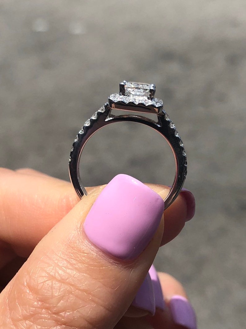 Princess Cut Halo Diamond Ring. Princess Cut Engagement Ring ...