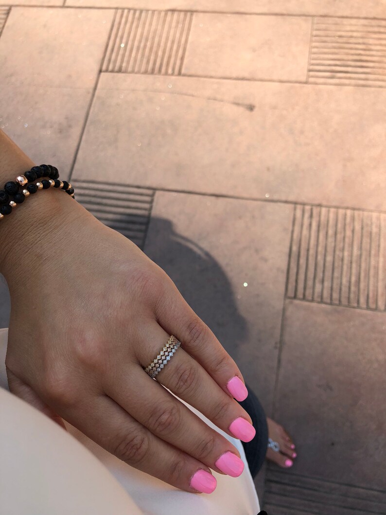 Tri-color Eternity Stackable Bands. Wedding Bands. Anniversary - Etsy