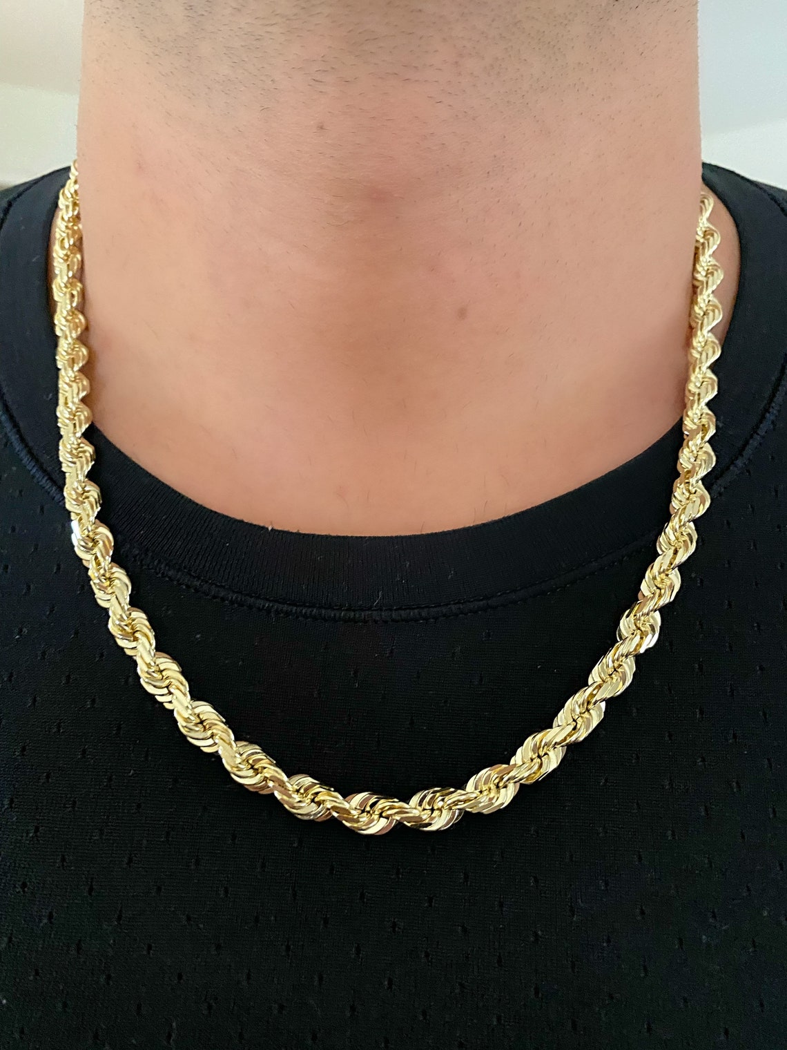 14k 8mm Solid Gold Rope Chain. Thick Heavy Solid Rope Chain. - Etsy