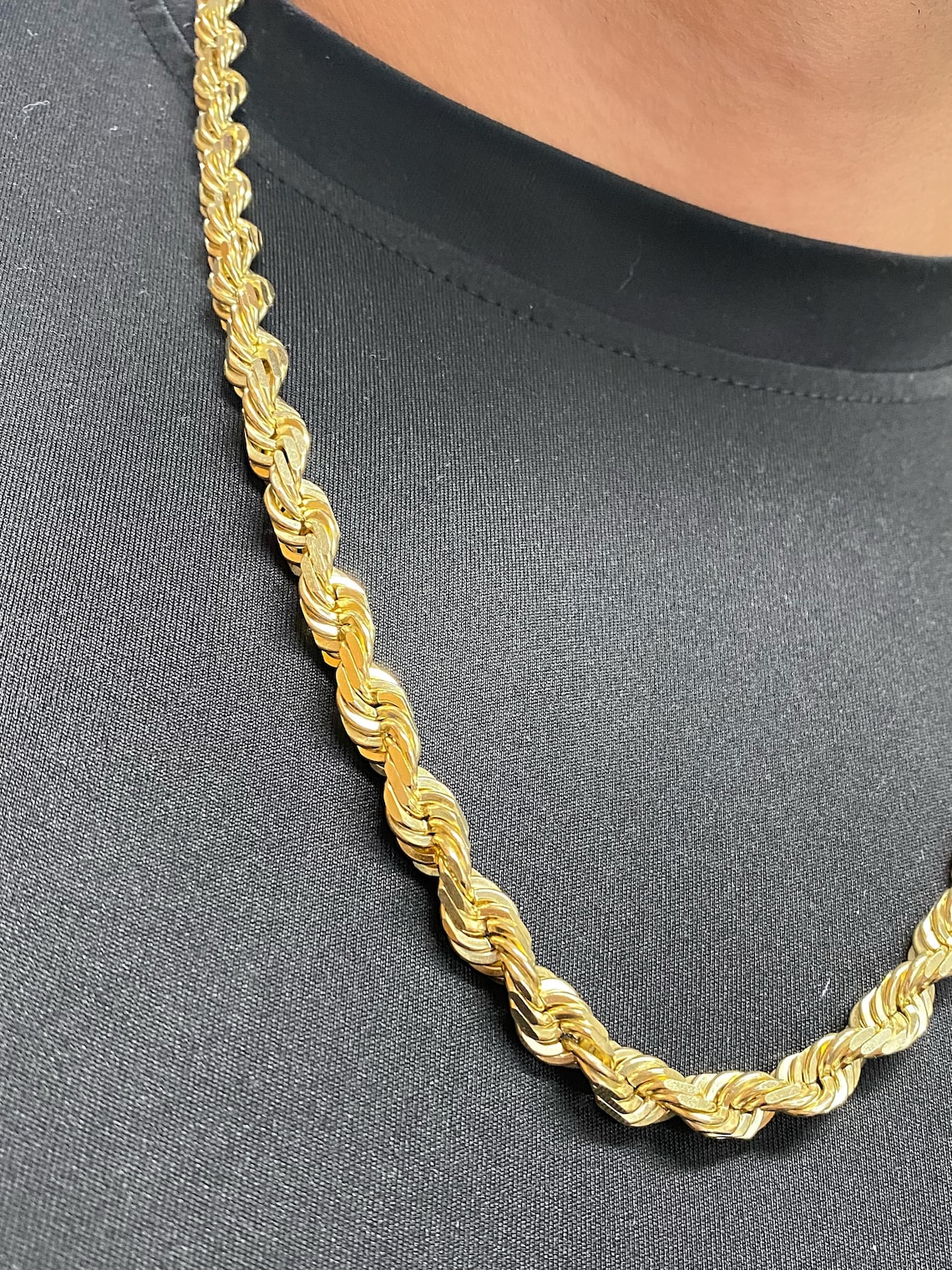 14k 8.5mm Solid Gold Rope Chain. Thick Classic Gold Rope - Etsy