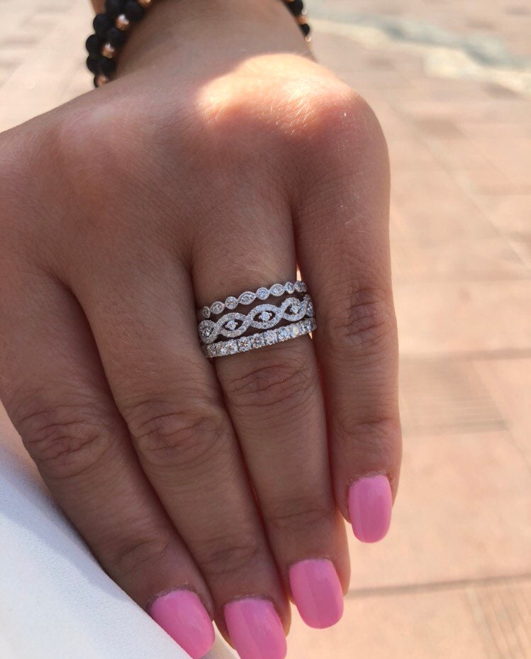 Infinity Stackable Diamond Band. Wedding Band. Anniversary | Etsy