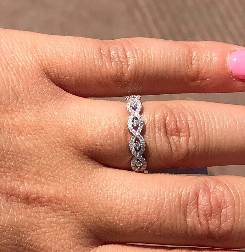 Infinity Stackable Diamond Band. Wedding Band. Anniversary - Etsy