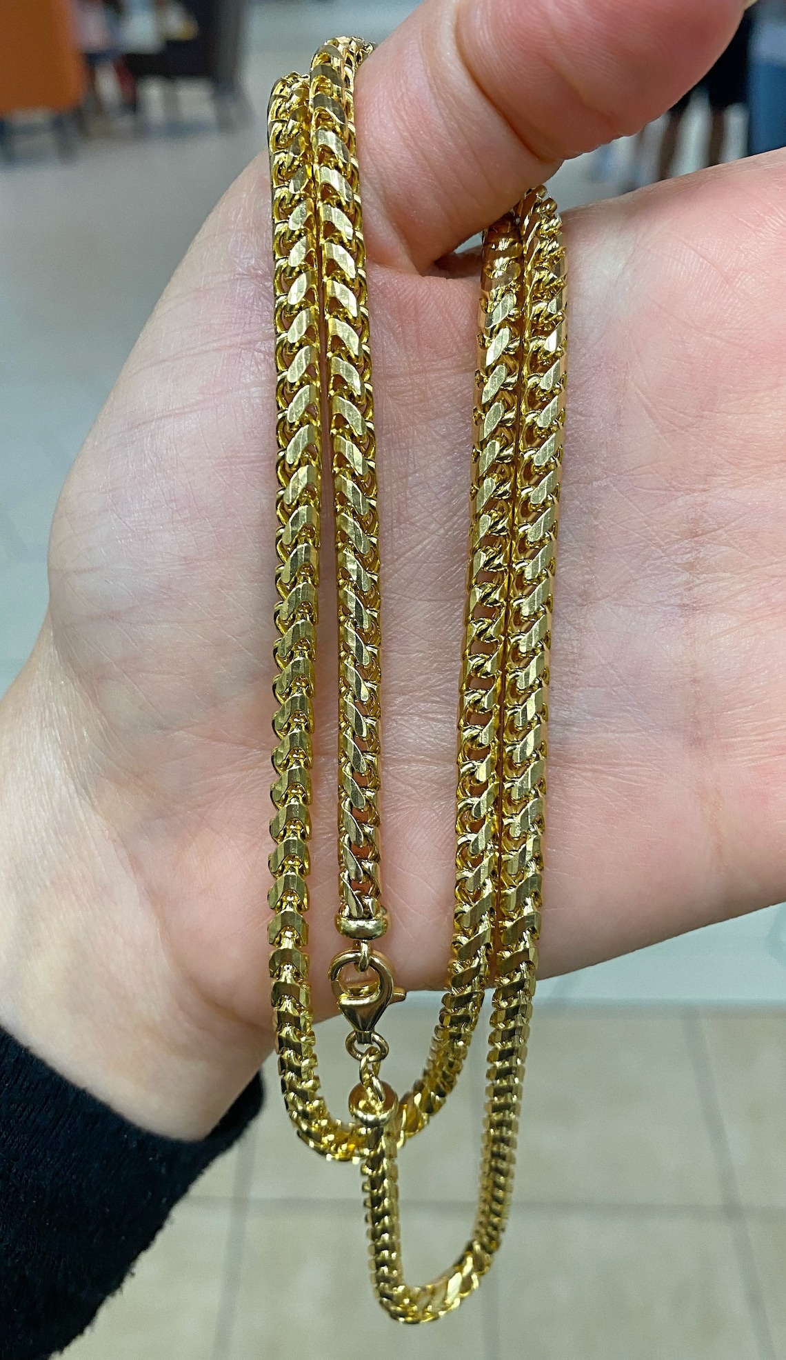 14k Italian Franco Chain. 14k Solid Gold Franco Mens Chain. | Etsy