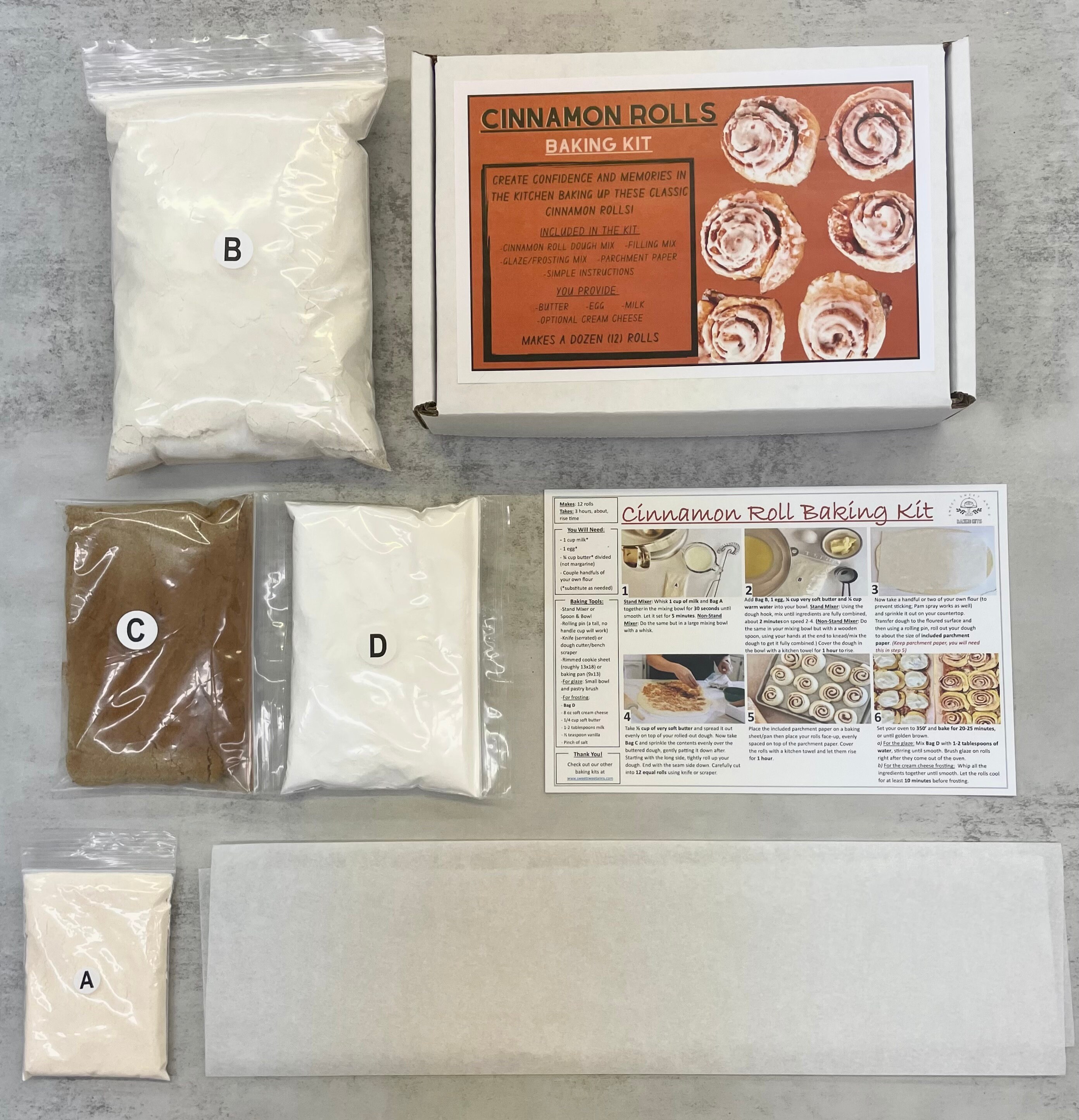 GIFT DIY KIT / Cinnamon Roll Box / Kitchen Baking Set / Corporate Event ...