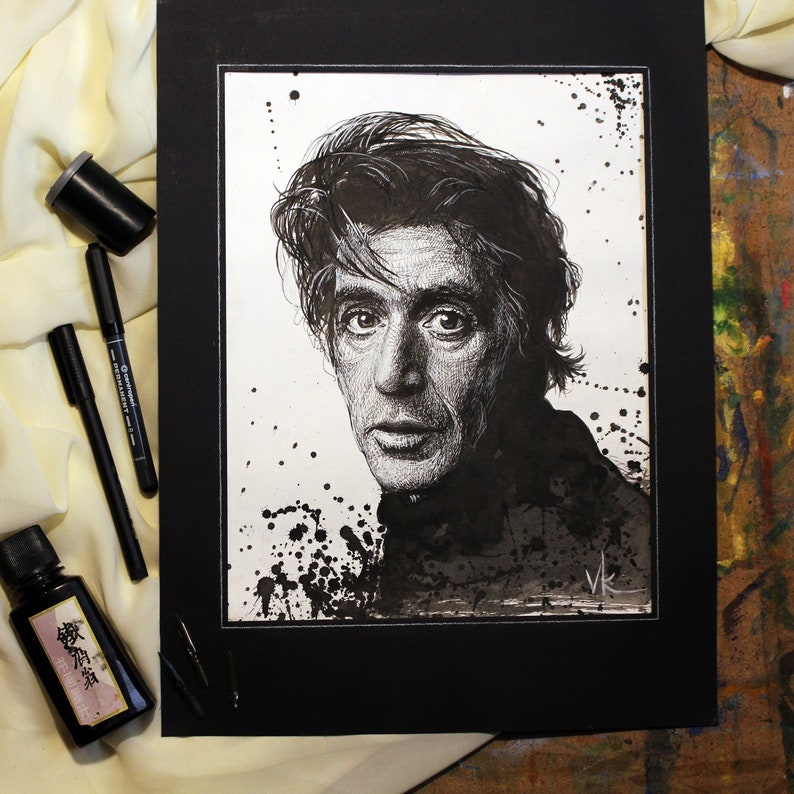 Al Pacino Portrait. Original Handmade Artwork. Portrait in | Etsy