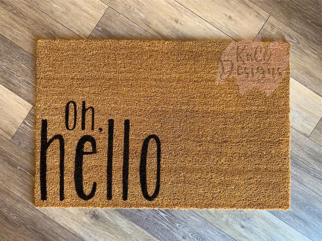 Oh Hello Welcome Mat, Welcome Mat, Coir Hello Doormat, House Warming ...
