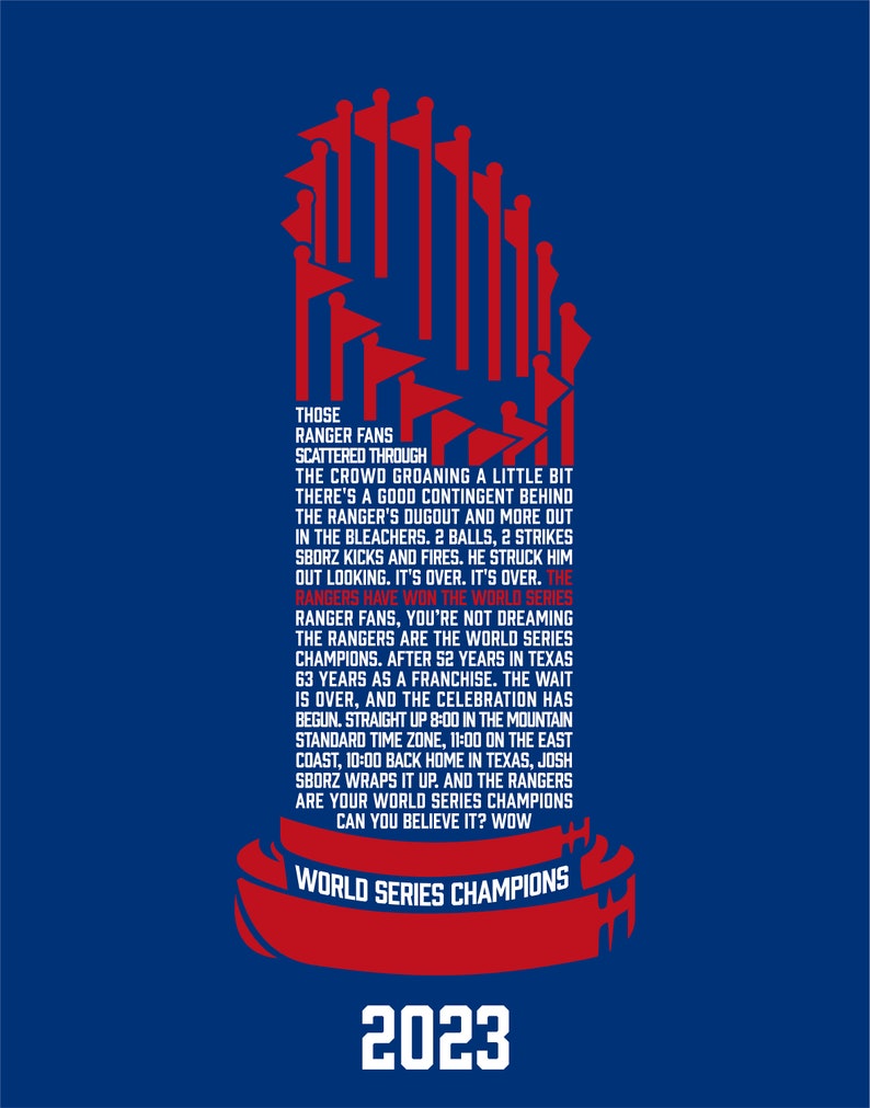 Texas Rangers 2023 World Series Poster - Etsy