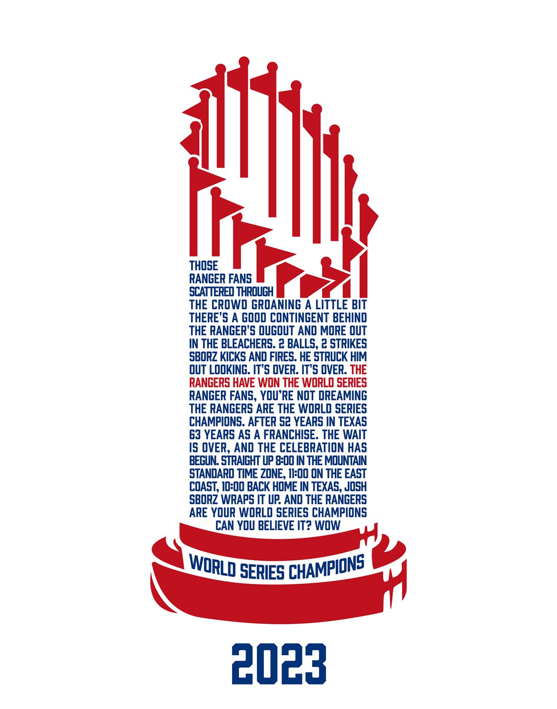 Texas Rangers 2023 World Series Poster - Etsy