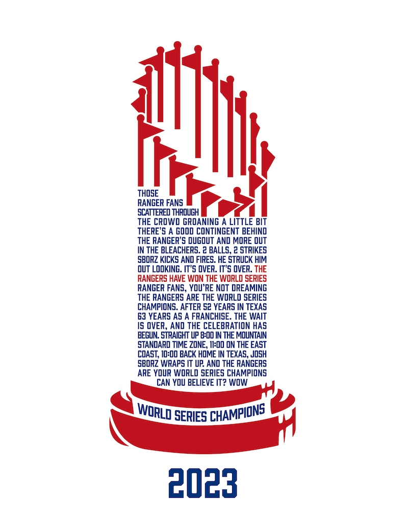 Texas Rangers 2023 World Series Poster - Etsy