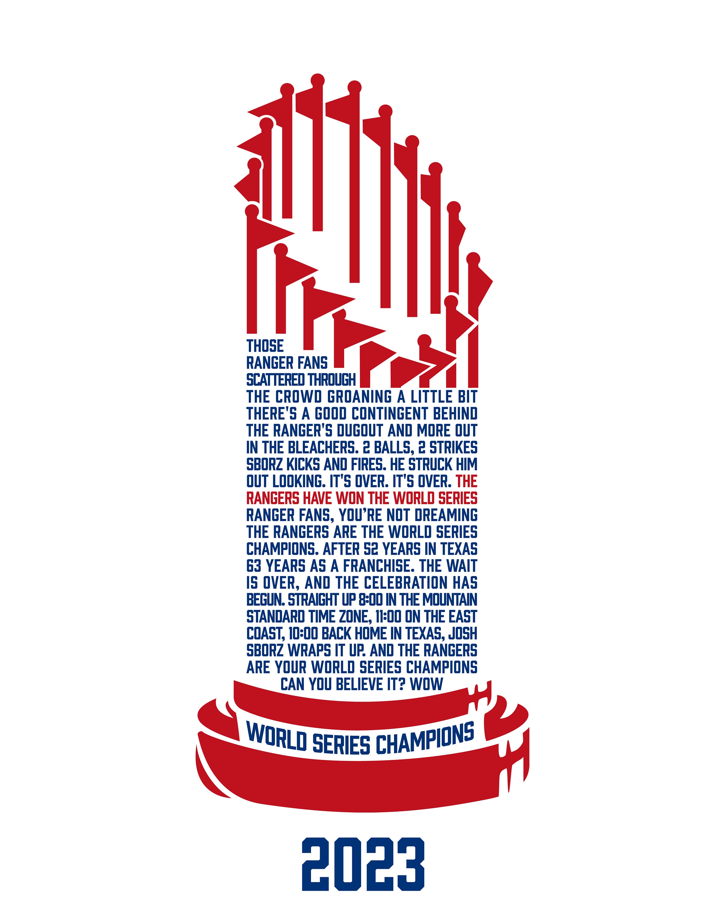 Texas Rangers 2023 World Series Poster - Etsy