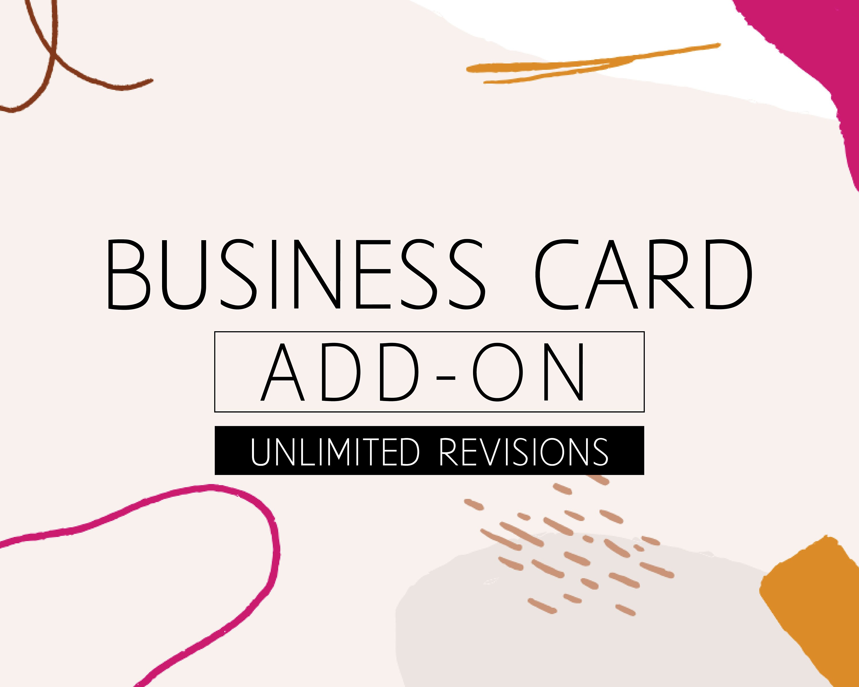 Business Card Add-On Business Card Design Add-On with | Etsy