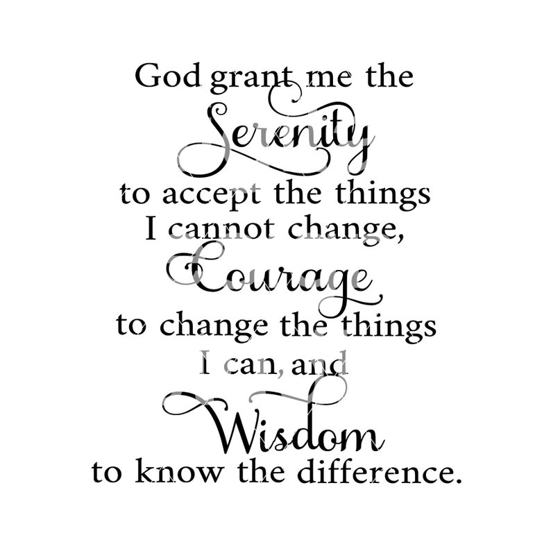 Serenity Prayer Bible Verse Inspirational Quote Cutting File | Etsy Canada